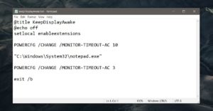 How to keep the display awake when an app is running on Windows 10