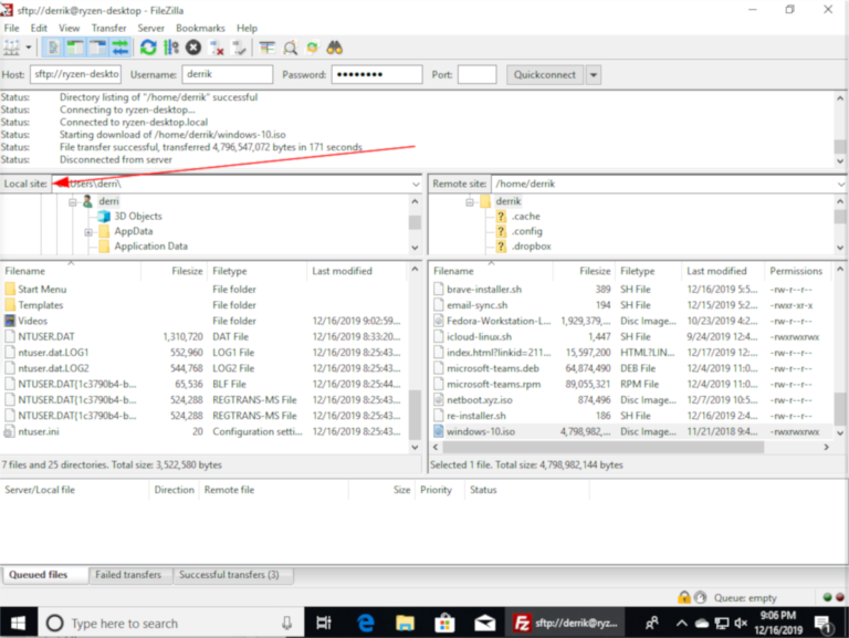 How to transfer large files between Linux and Windows
