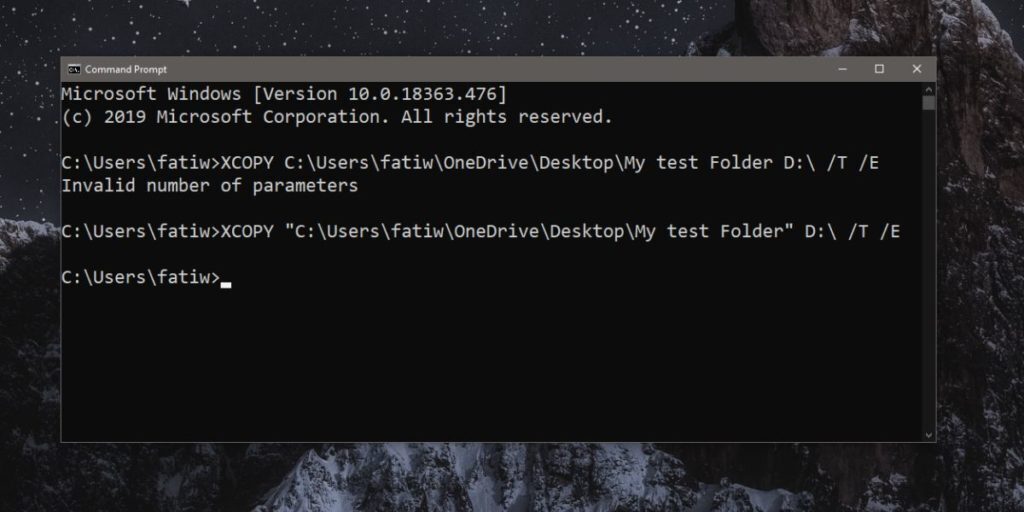How to enter file or folder paths with spaces in Command Prompt on ...
