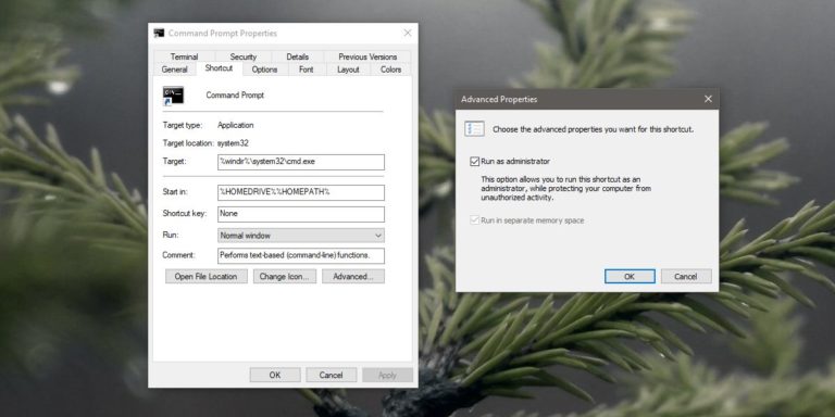 How to always run Command Prompt and PowerShell as Admin on Windows 10