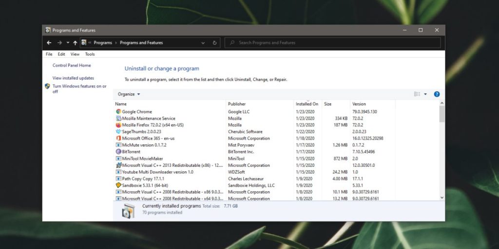 How to find the version number of an app on Windows 10
