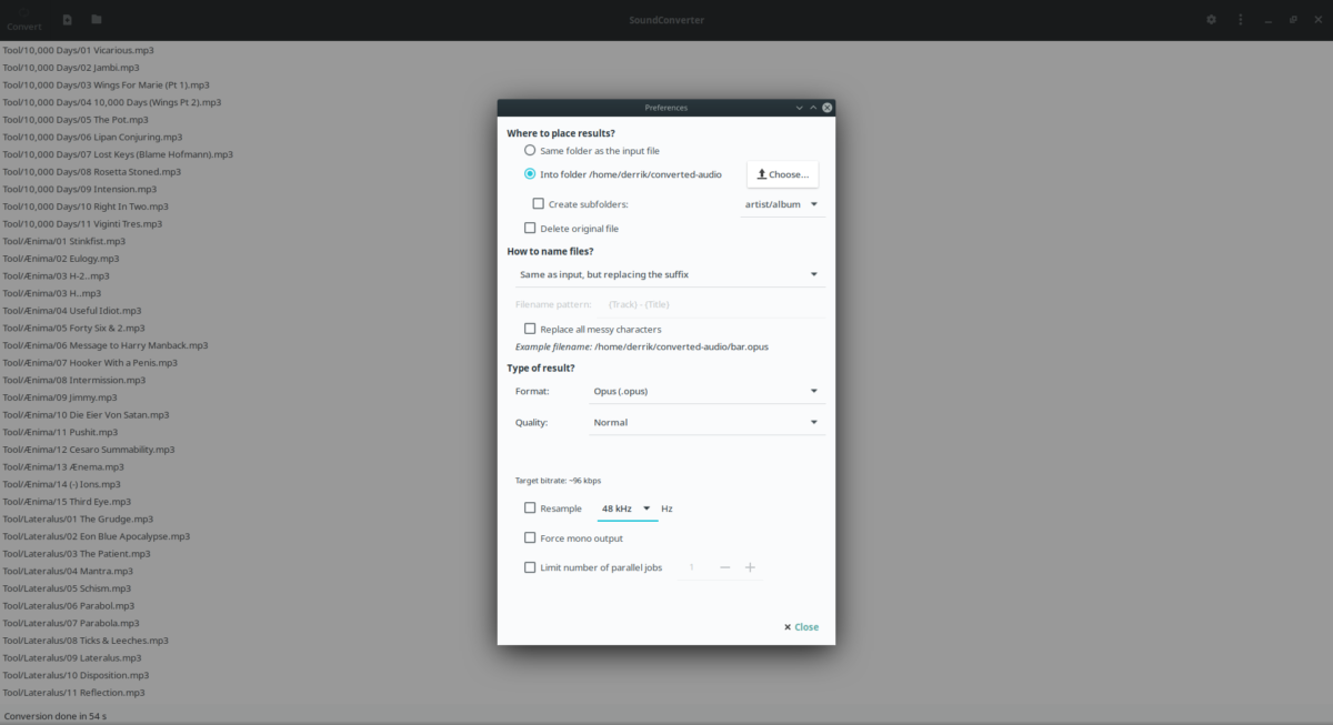How to convert MP3 music files to open-source formats on Linux