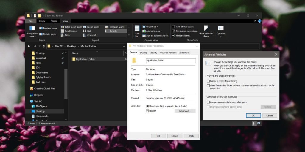 How to hide a folder on Windows 10