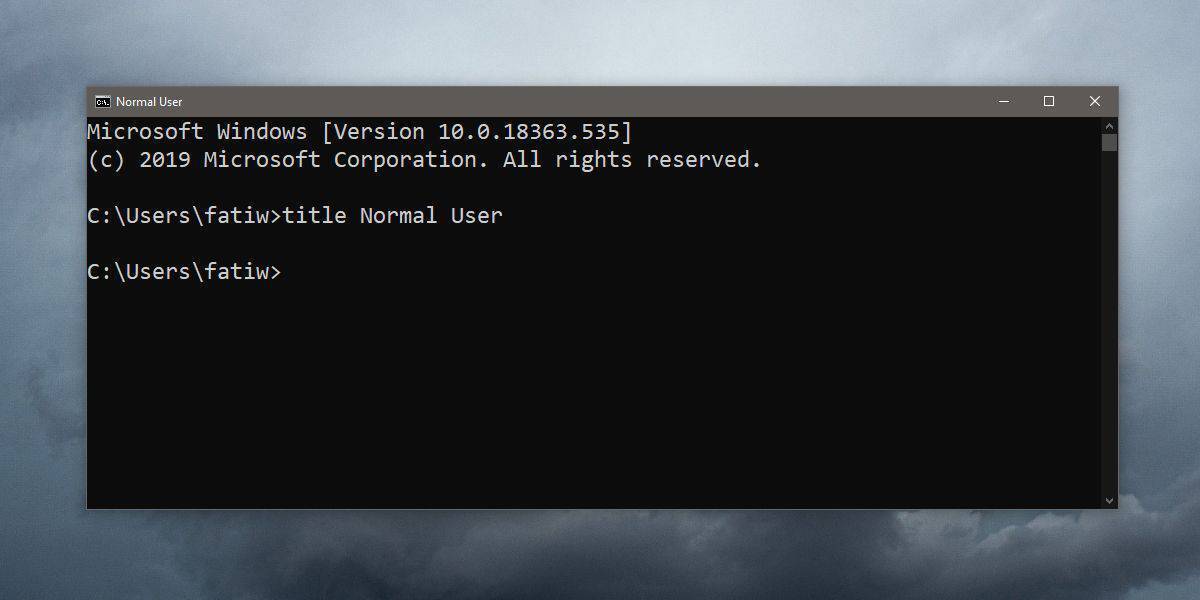 How to set a title for a Command Prompt window on Windows 10
