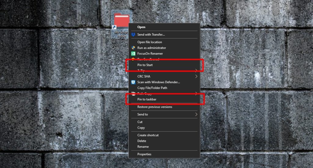 How to pin a folder to the taskbar or Start Menu on Windows 10