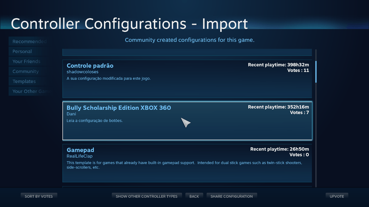 How to use community control schemes in Steam for Linux