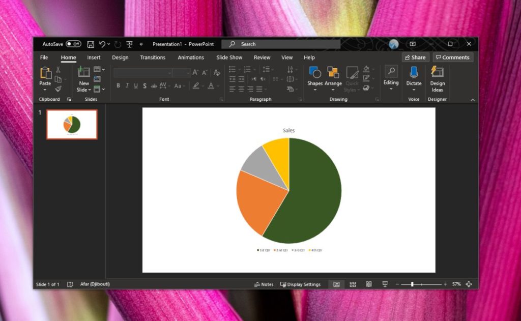 How to set a custom color for a chart theme in PowerPoint for Office 365