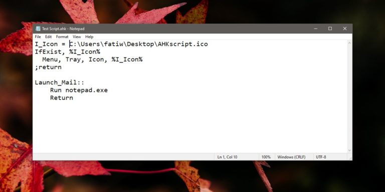 How to change the icon for an AutoHotKey script on Windows 10