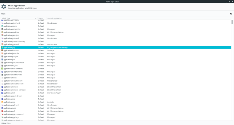 How to set the program defaults in XFCE