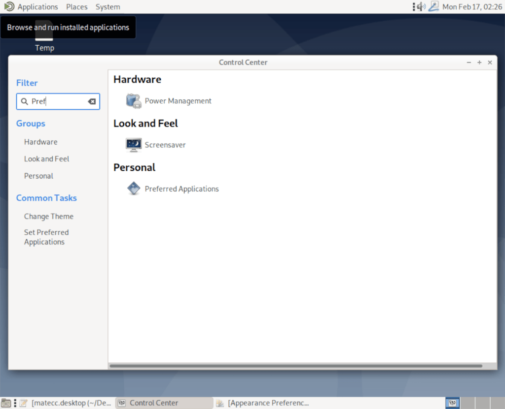 How to set the program defaults in Mate