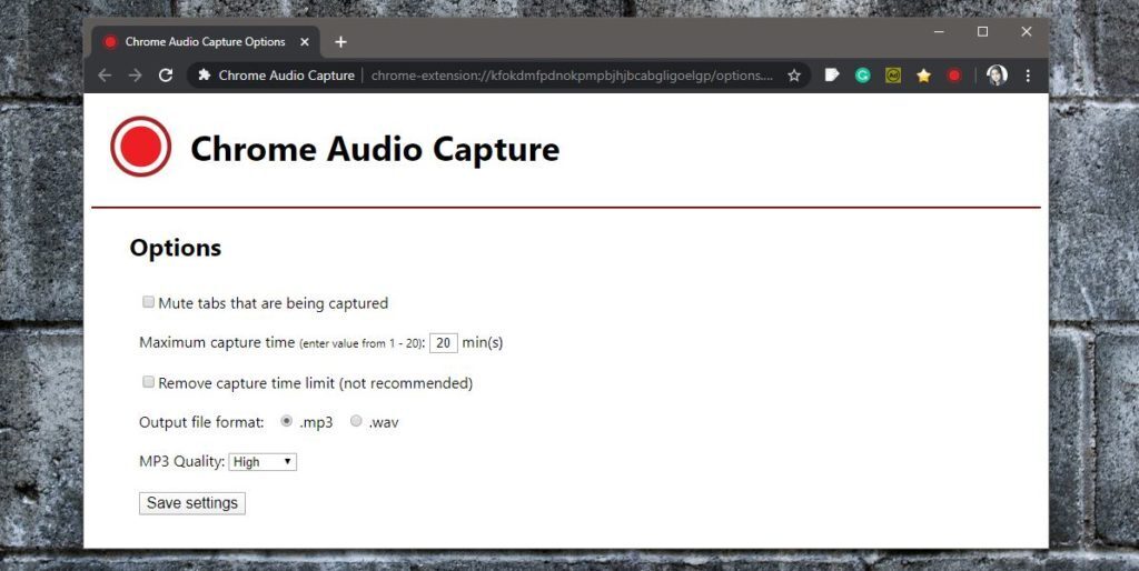 How to record audio from a tab in Chrome