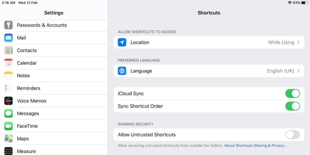How to fix 'Allow untrusted shortcuts' grayed out on iOS