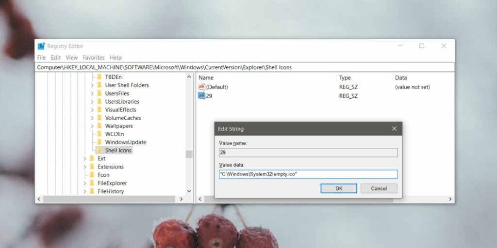 How to remove the arrow from desktop shortcuts on Windows 10