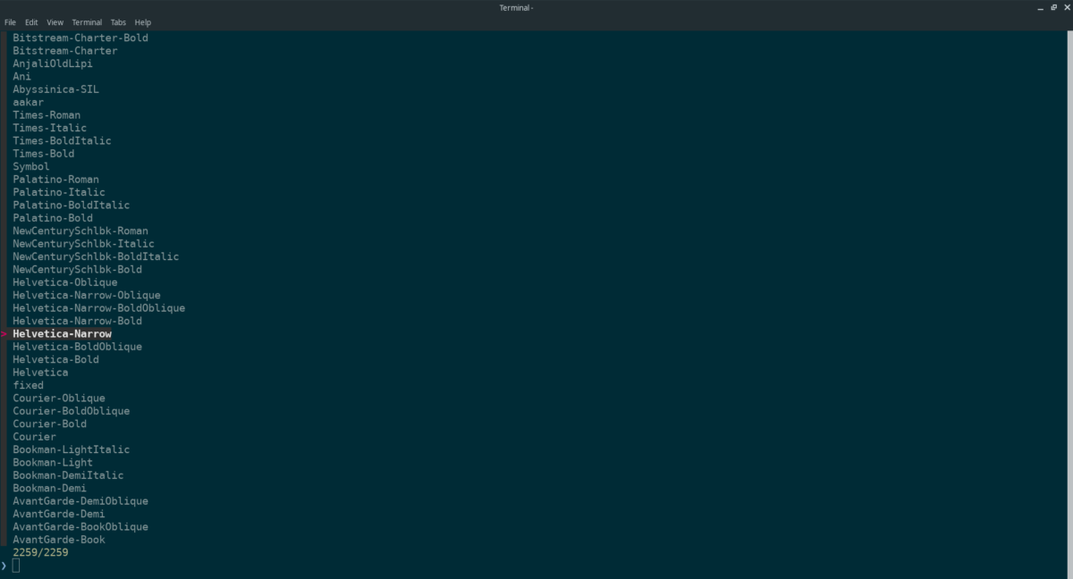 How to preview fonts in the command-line on Linux