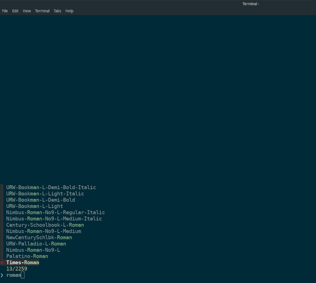 How to preview fonts in the command-line on Linux