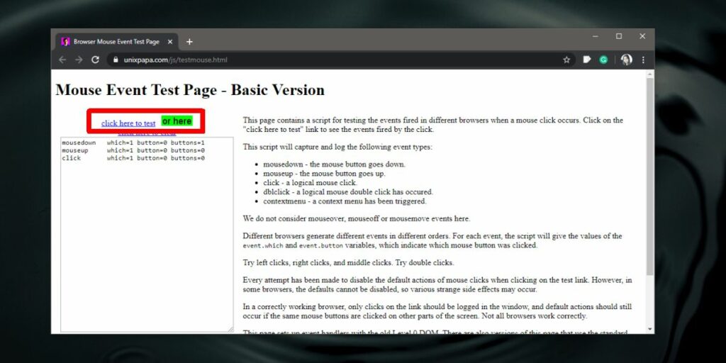 How to test mouse buttons