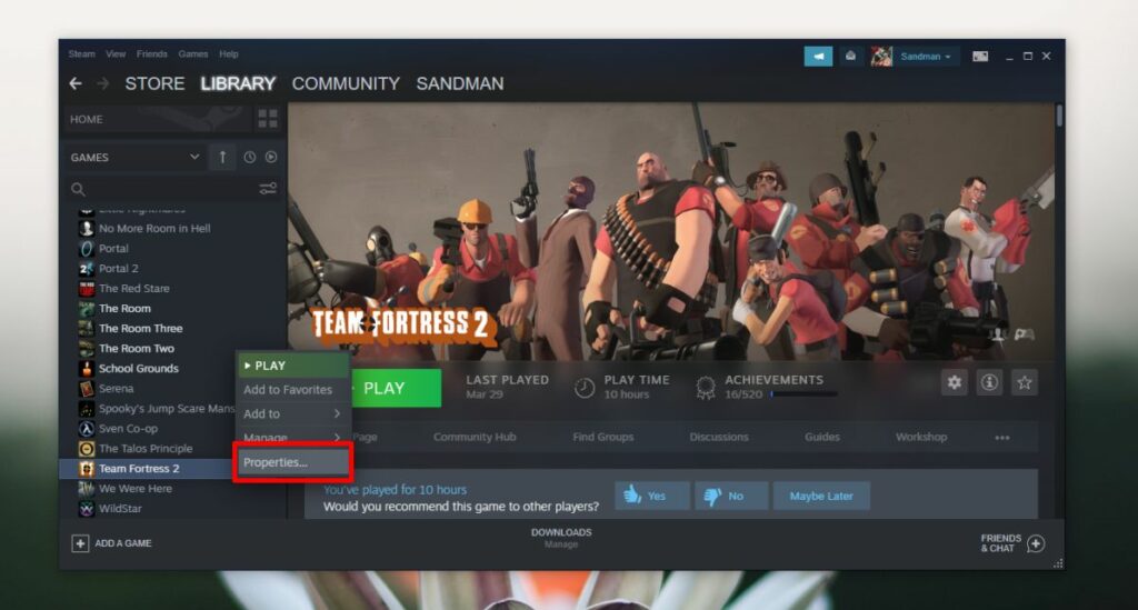 How to run Team Fortress 2 in the correct resolution on Windows 10