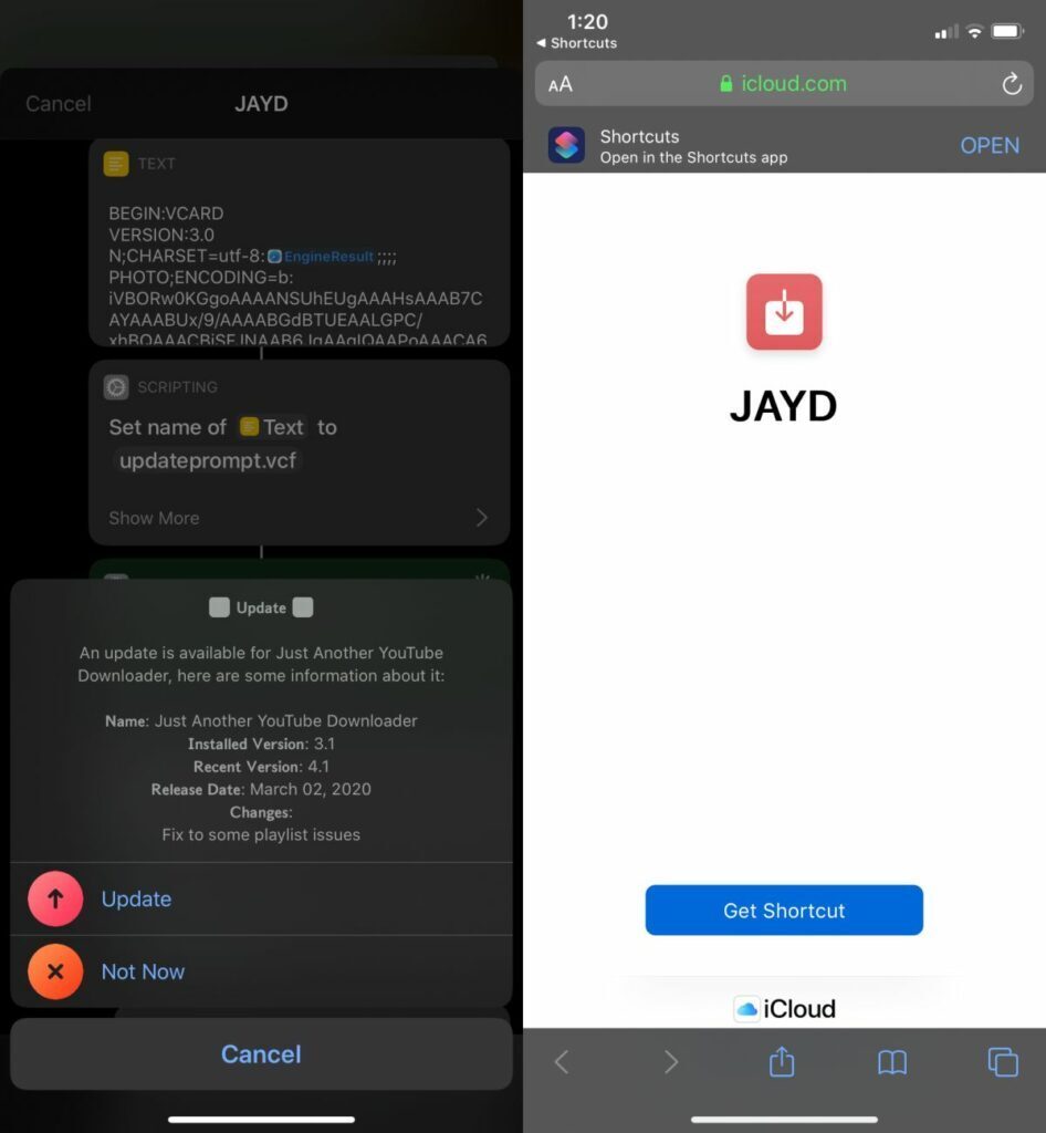 How to update a Shortcut on iOS