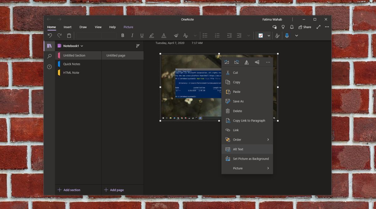 How to fix missing 'Copy text from picture' option in OneNote on Windows 10