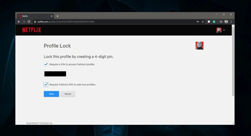 How to add a PIN to a Netflix profile