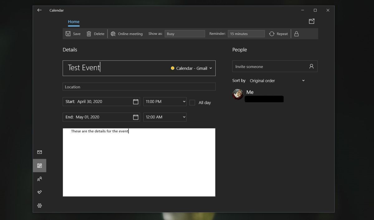 How to add events to Windows 10 Calendar