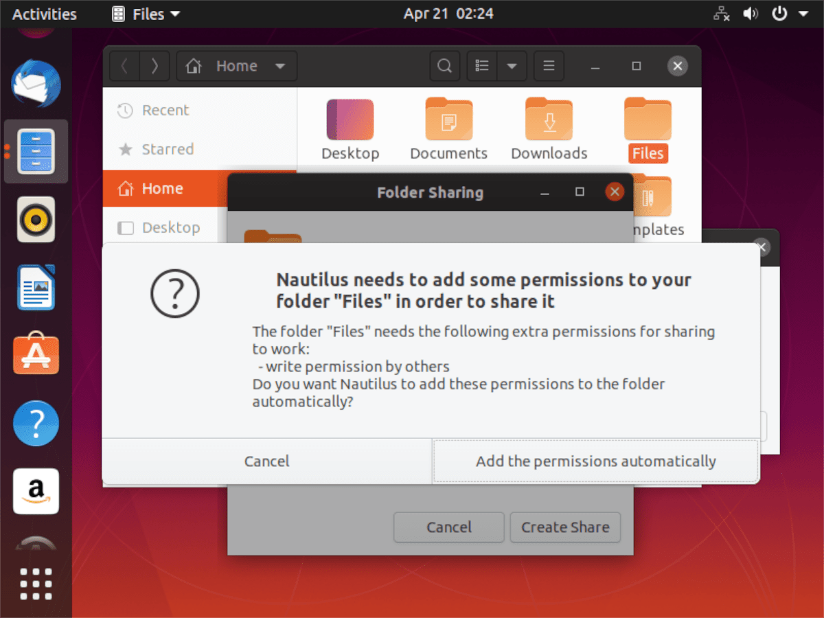 How to share folders from an Ubuntu PC to the network