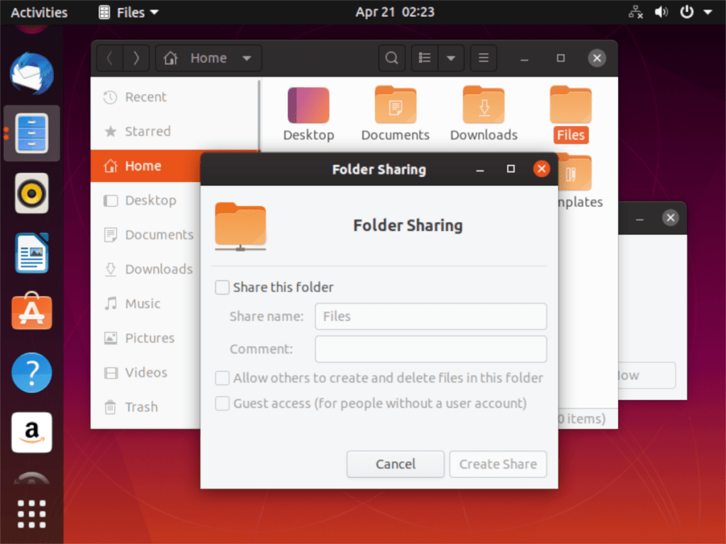 How to share folders from an Ubuntu PC to the network