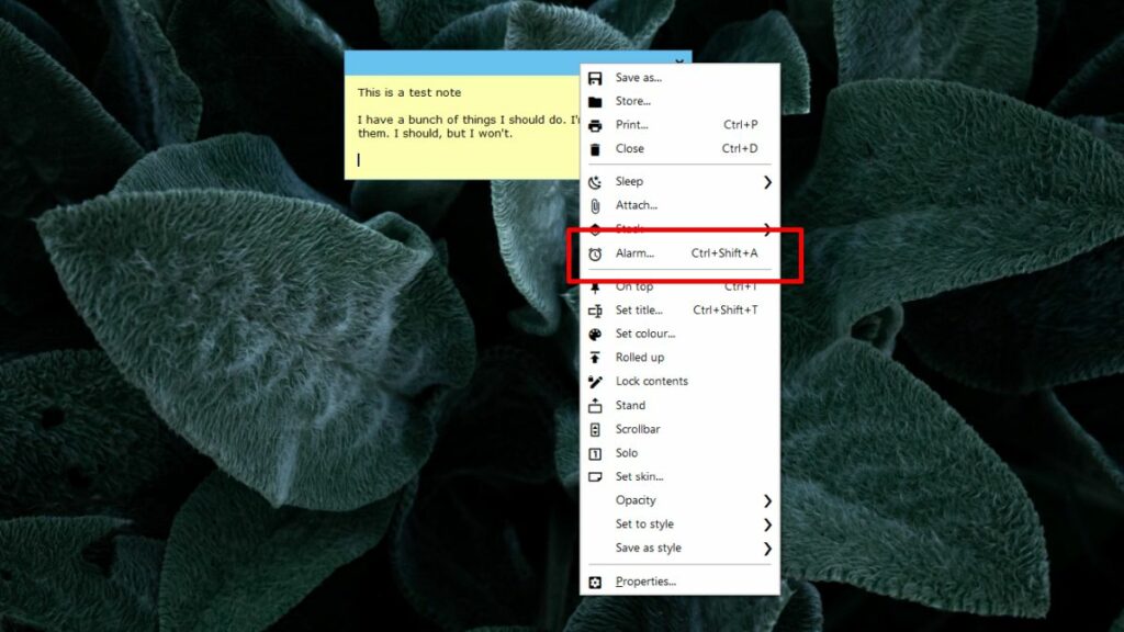 How to schedule sticky notes on Windows 10