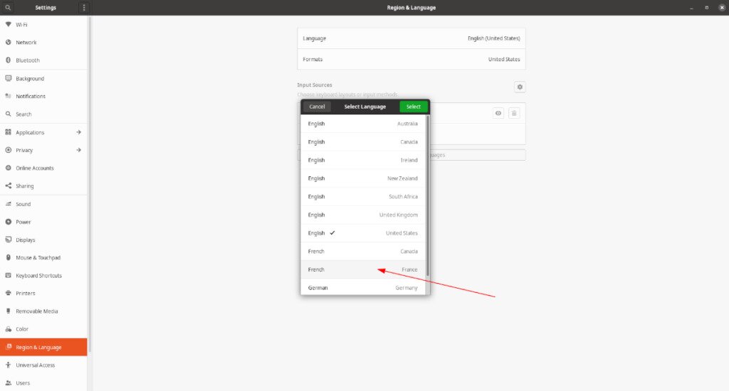 How to change the language in Ubuntu
