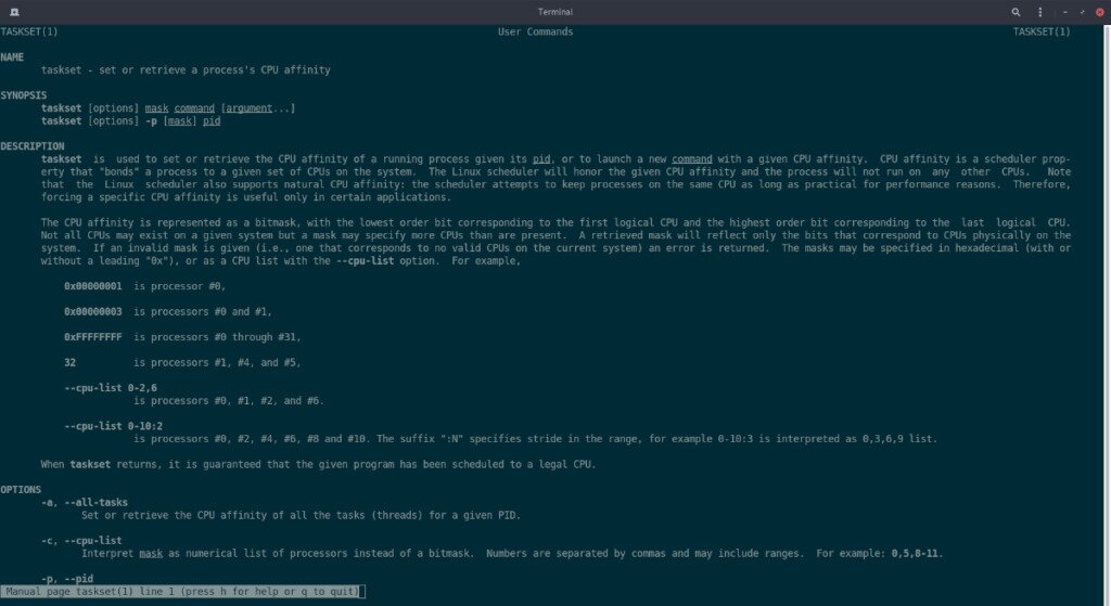 How to set process affinity on Linux