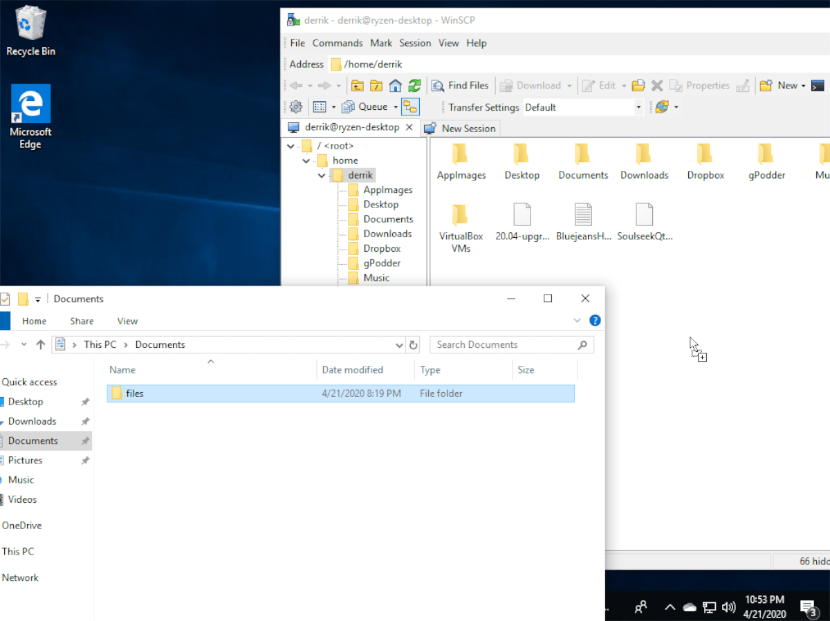 How to transfer files to Linux from Windows 10 over SSH