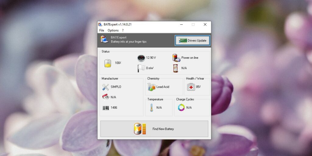 How to find battery wear for a Windows 10 laptop