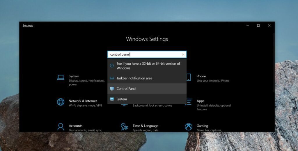 How to open the Control Panel on Windows 10