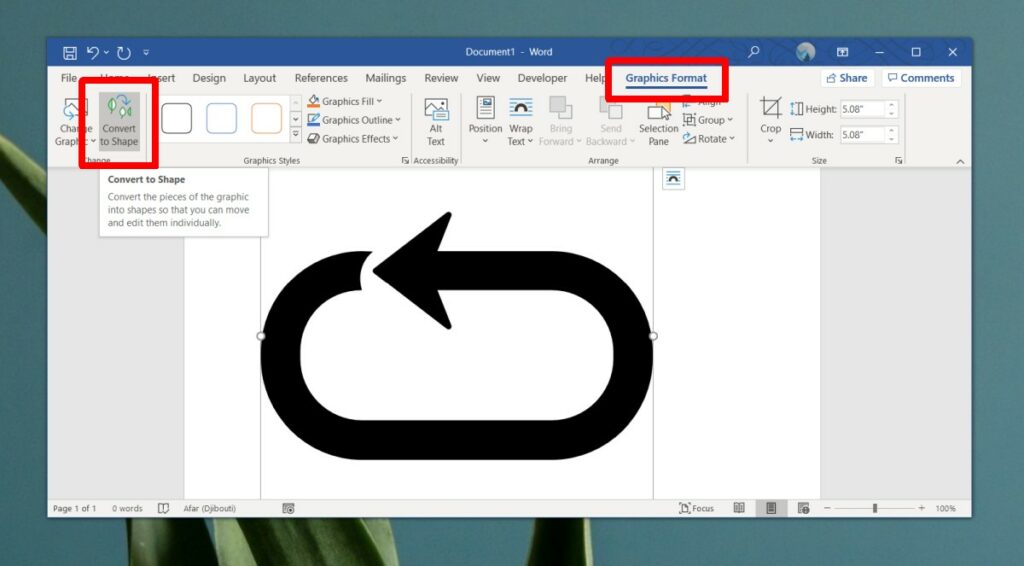 How to add a custom shape to Microsoft Word 365