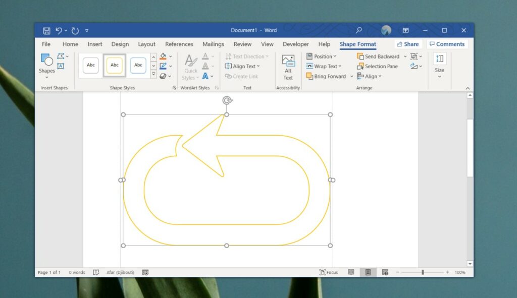 How to add a custom shape to Microsoft Word 365