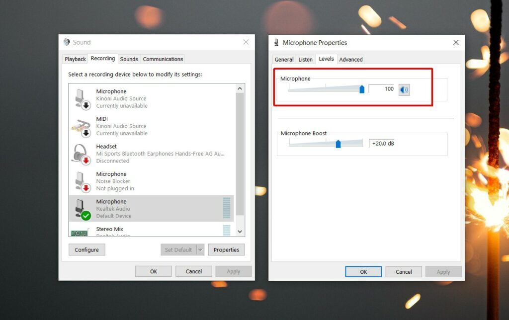 How to change microphone volume on Windows 10
