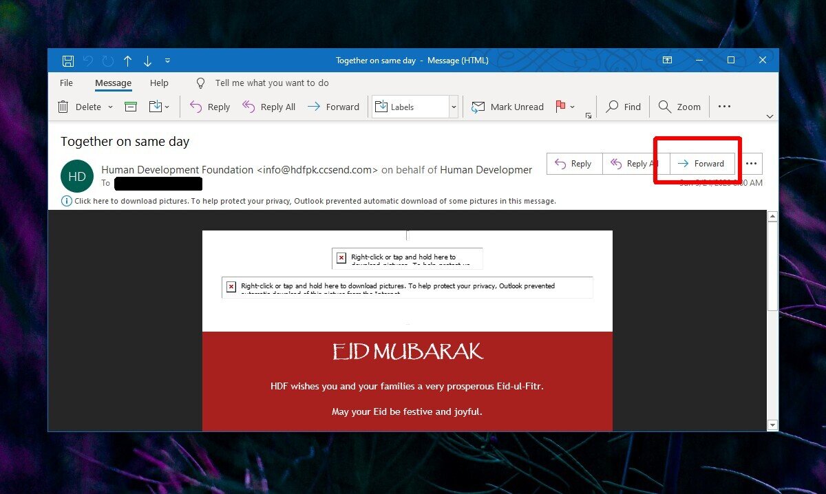 How to auto forward emails in Outlook 365