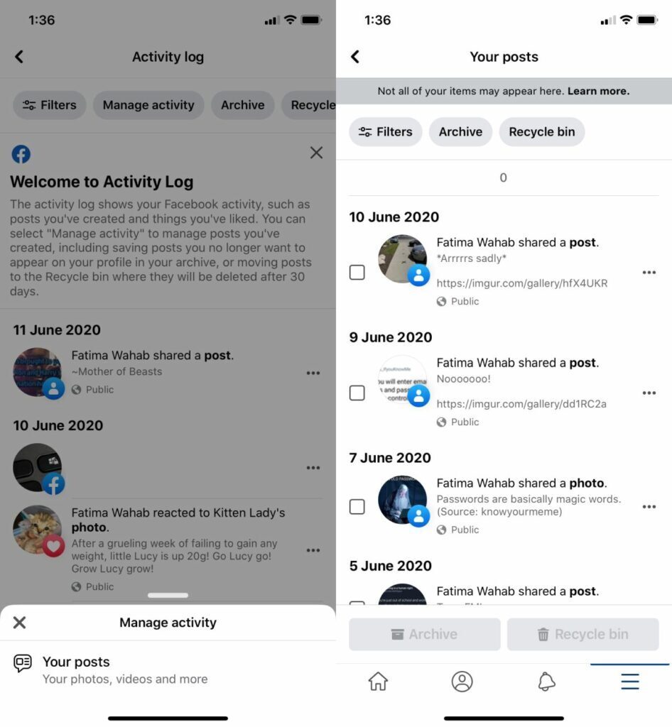 How to delete posts on Facebook