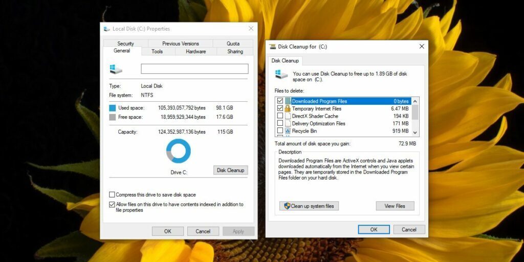 How to free up disk space after Windows 10 update