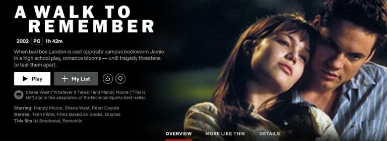 How to Watch A Walk to Remember on Netflix US From Anywhere