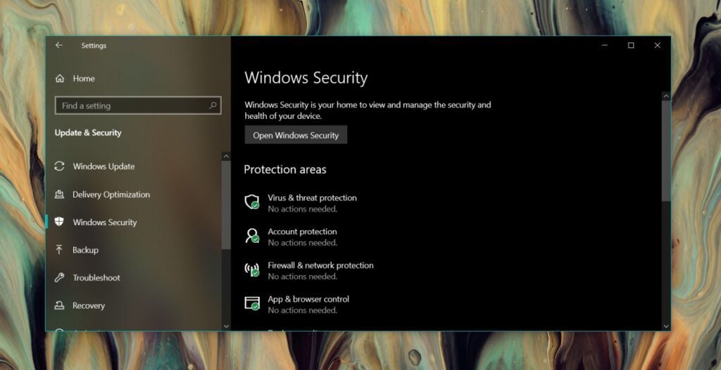 How to open Windows Defender on Windows 10