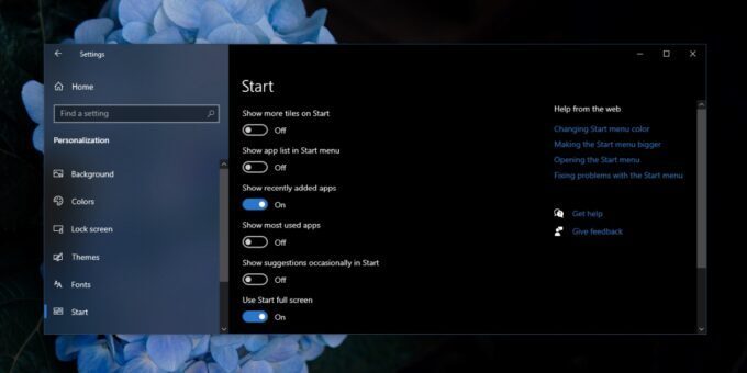 How to change the Windows 10 Start menu