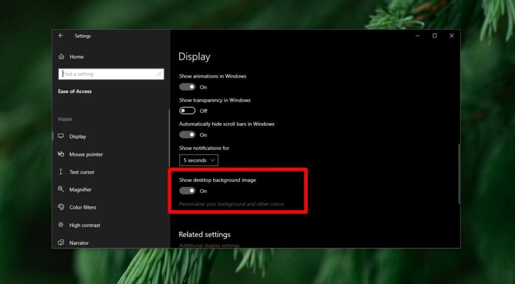 How to turn off the desktop background on Windows 10