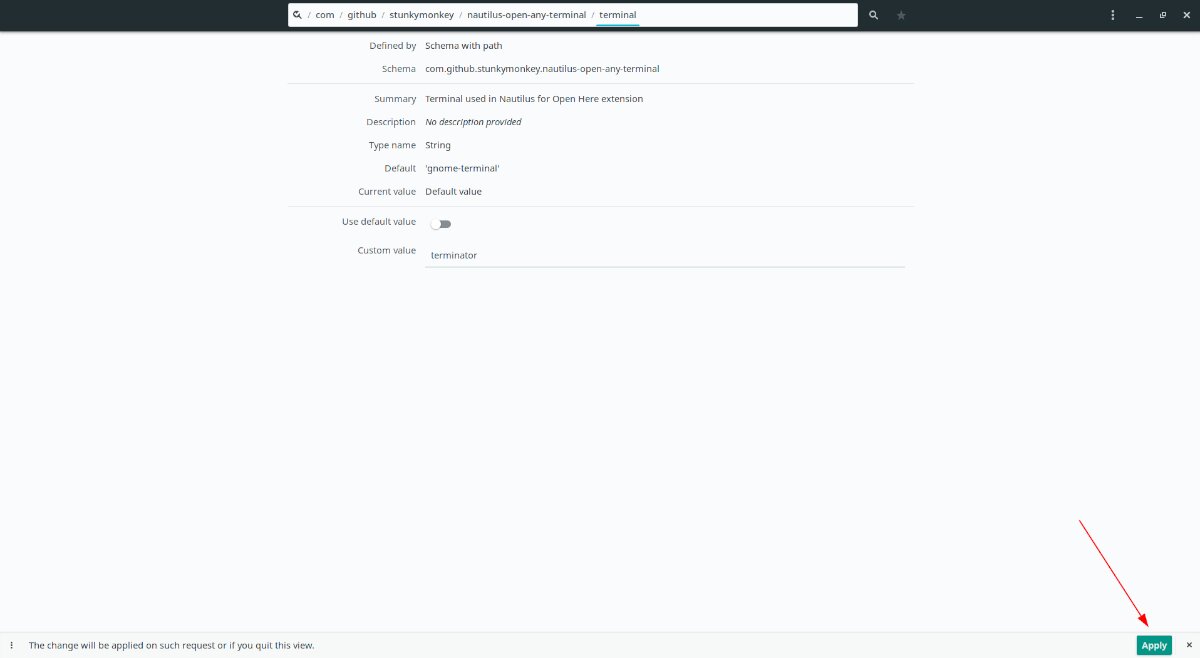 How to open any terminal app from Nautilus