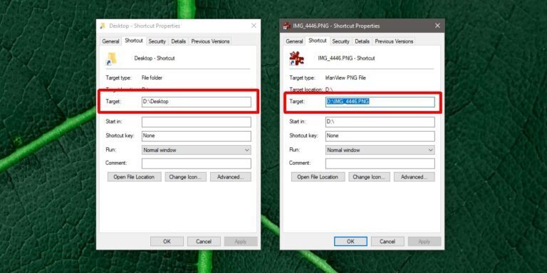 How to find the original file for a shortcut on Windows 10