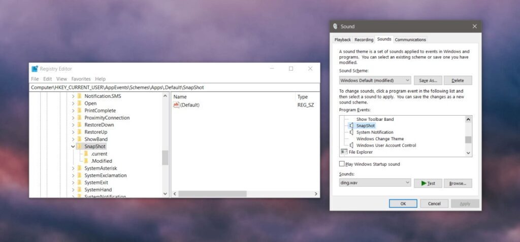How to enable sound alert for screenshots on Windows 10
