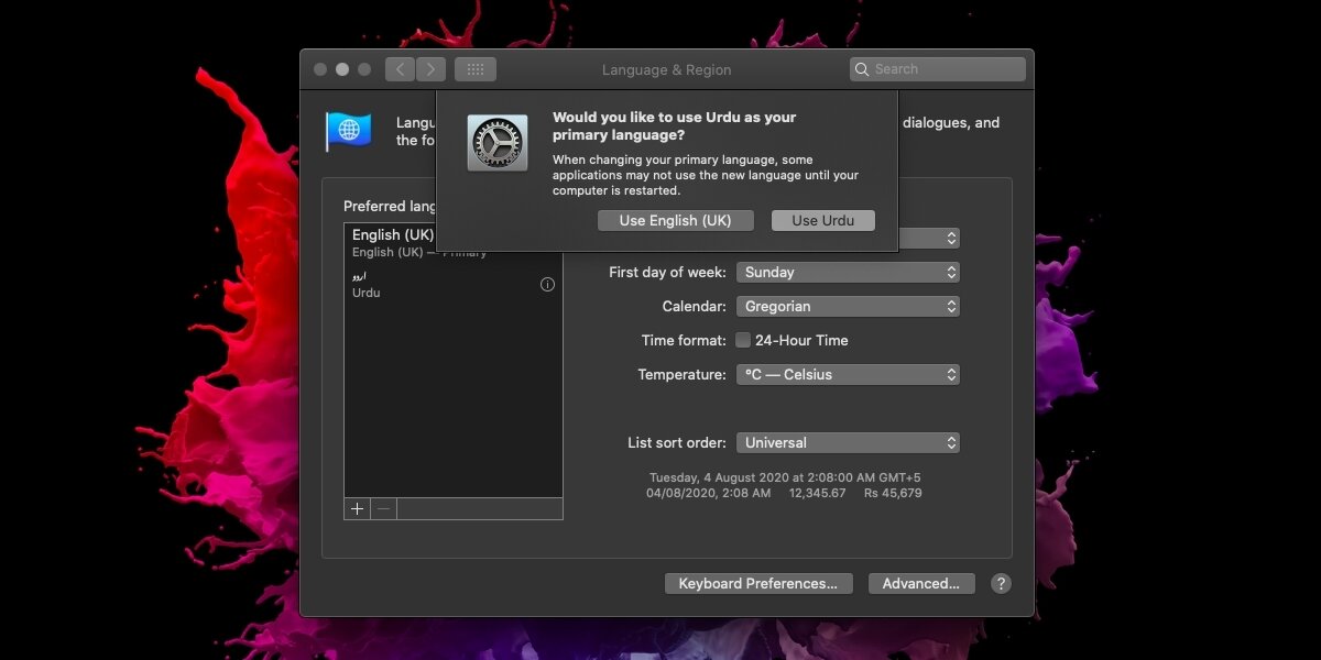 How to change the language on a Mac