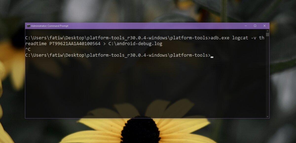 How to get Android device log on Windows 10