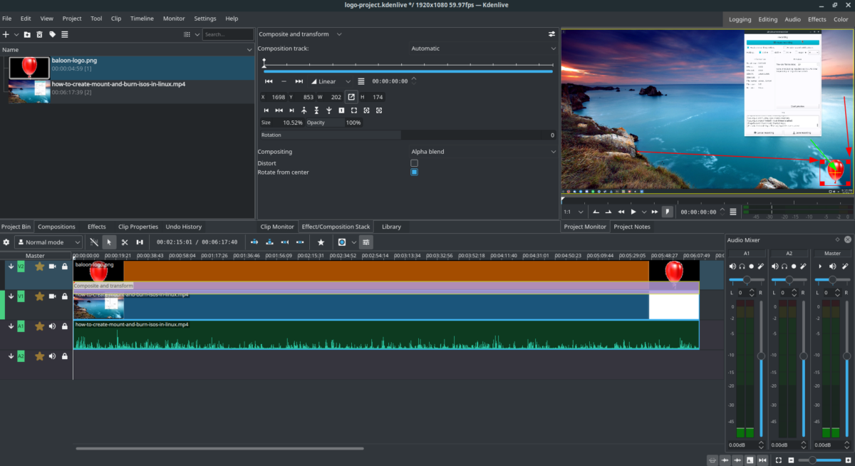 How to add a logo to a video clip in Linux
