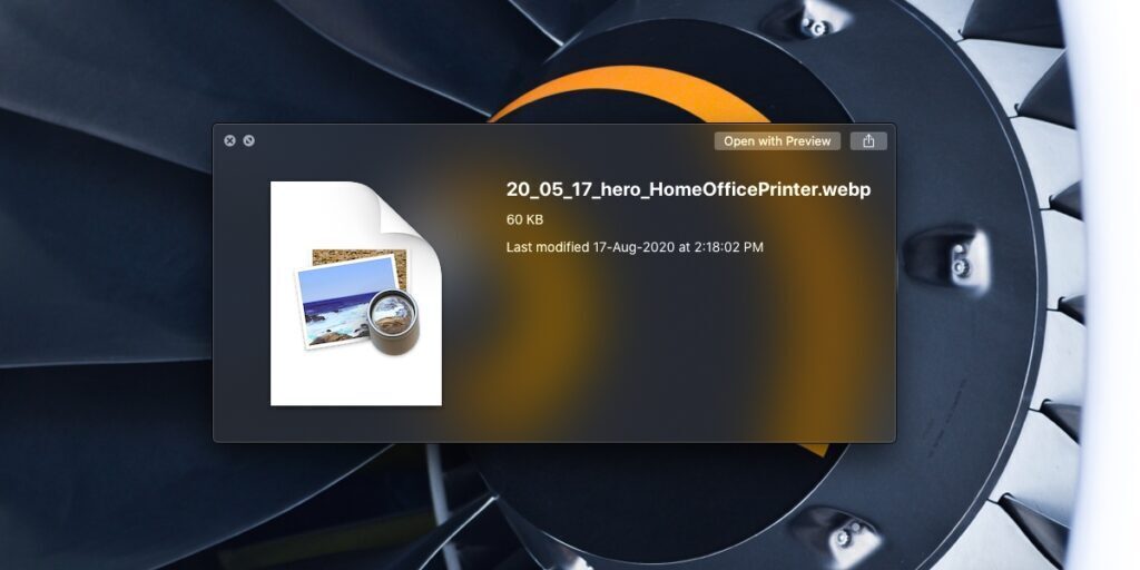 How to preview webp files with Quick Look on macOS